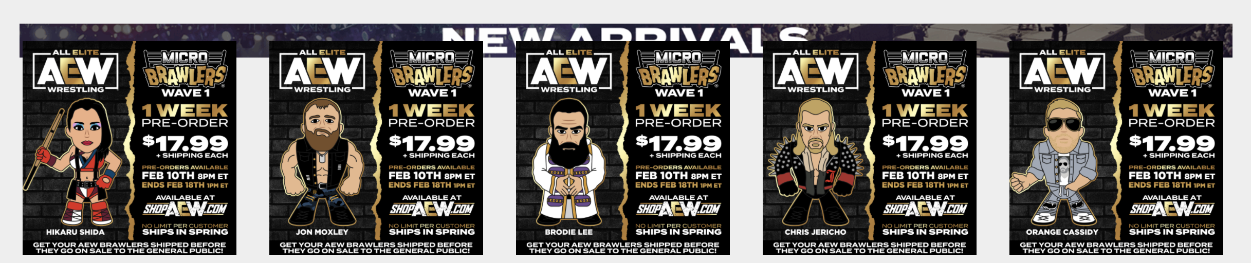 AEW Micro Brawlers Pre-Sell Begins February 10 – Wrestling Figure News