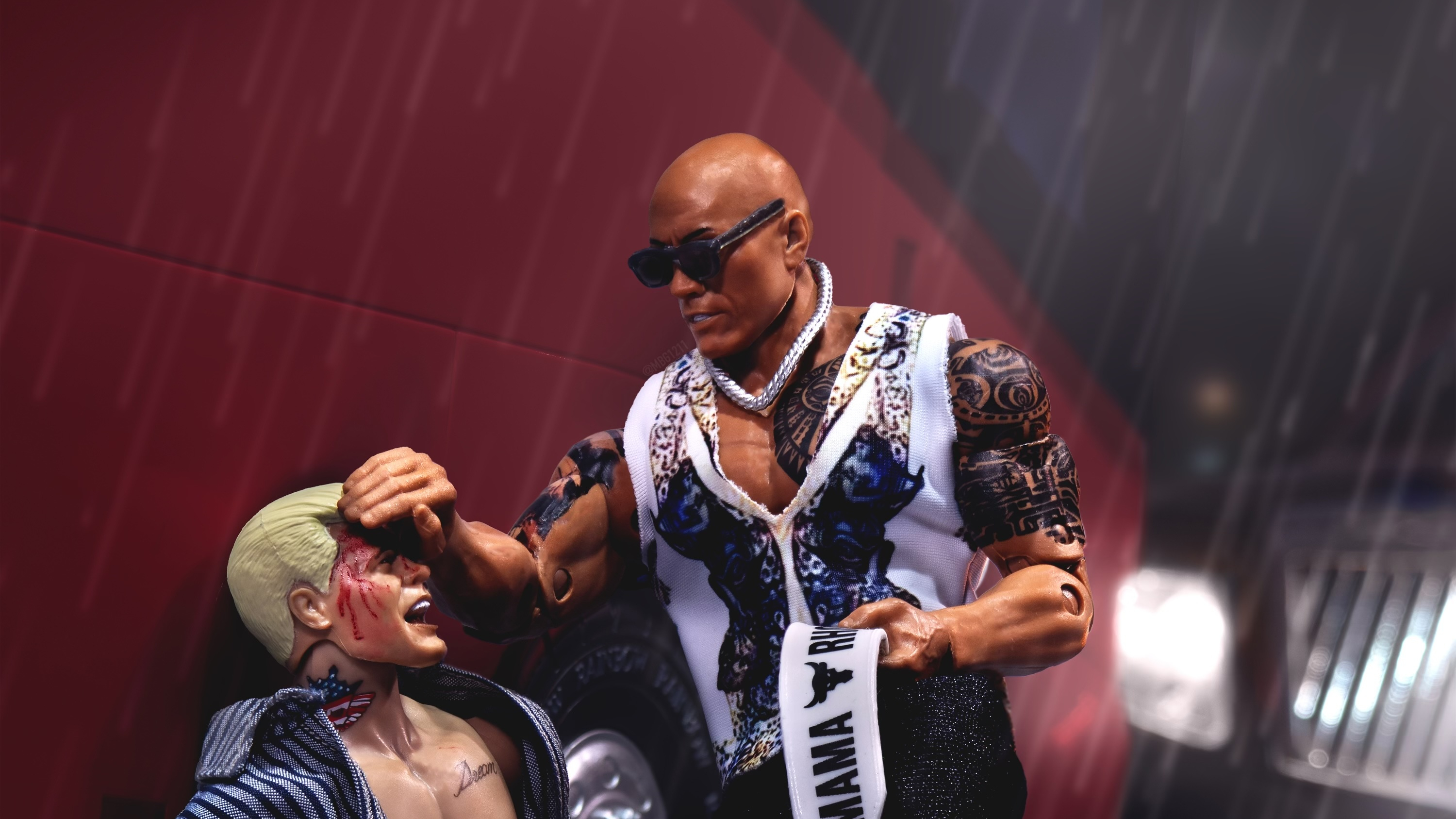 The Final Boss Rock Bloodies Up Cody Rhodes … in Figure Photography ...