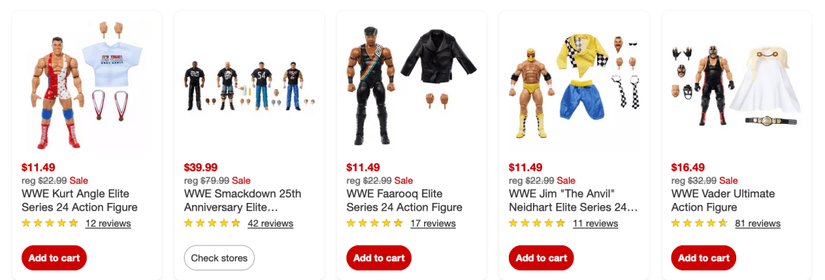 Target Sale: WWE Figures 50% Off; Legends, Ultimate Vader, SmackDown 4 ...