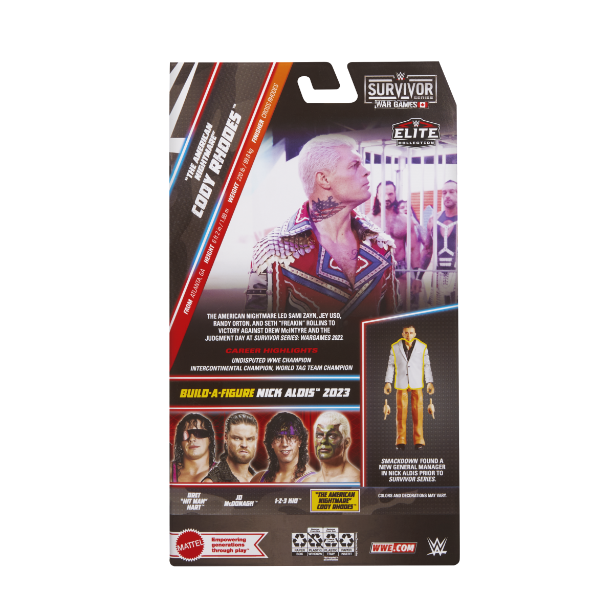 Pre-Order Alert: WWE Survivor Series Elite Cody Rhodes, Bret Hart, 1-2 ...